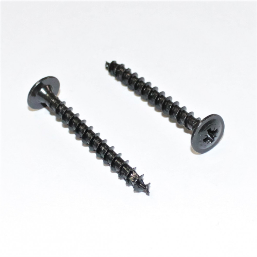 Sorte pladeskruer 5x35mm Torx 25 til montering i træplader - Køb her!