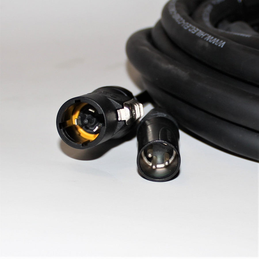 KØB 3 Pol XLR - TRUE 1 Powercon Sort - Combi Kabel - 5 meter