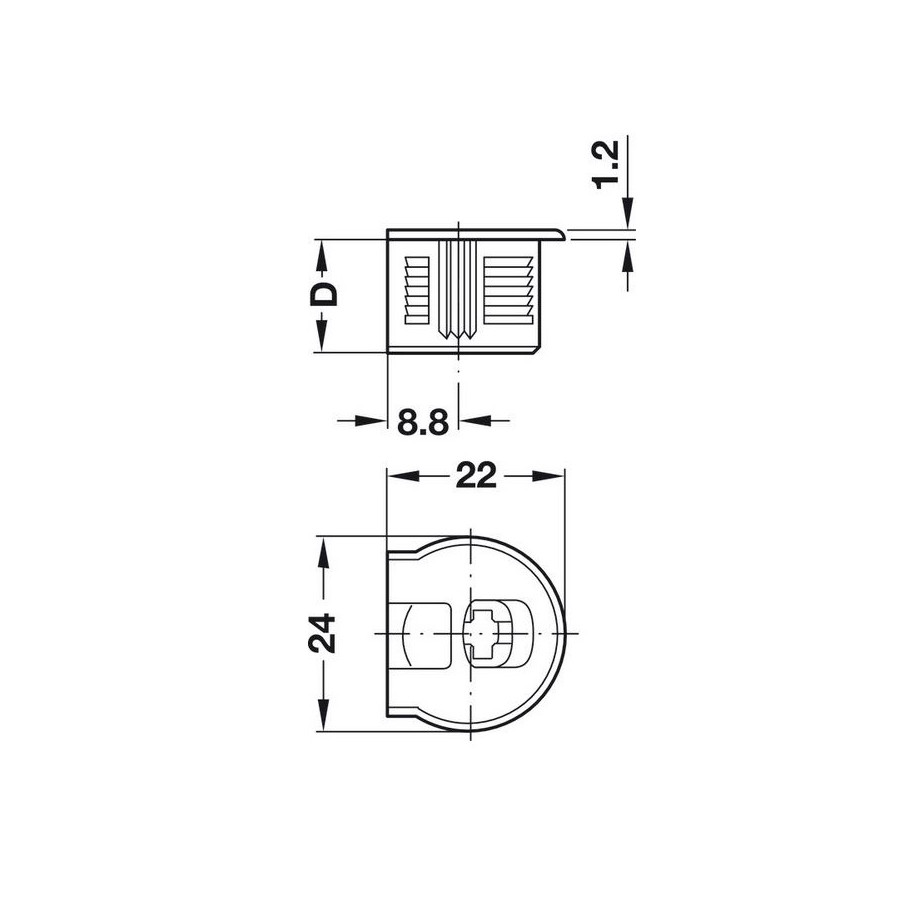 Rafix 20 Samlebeslag - Hvid - uden vulst - med tilspændingsdel