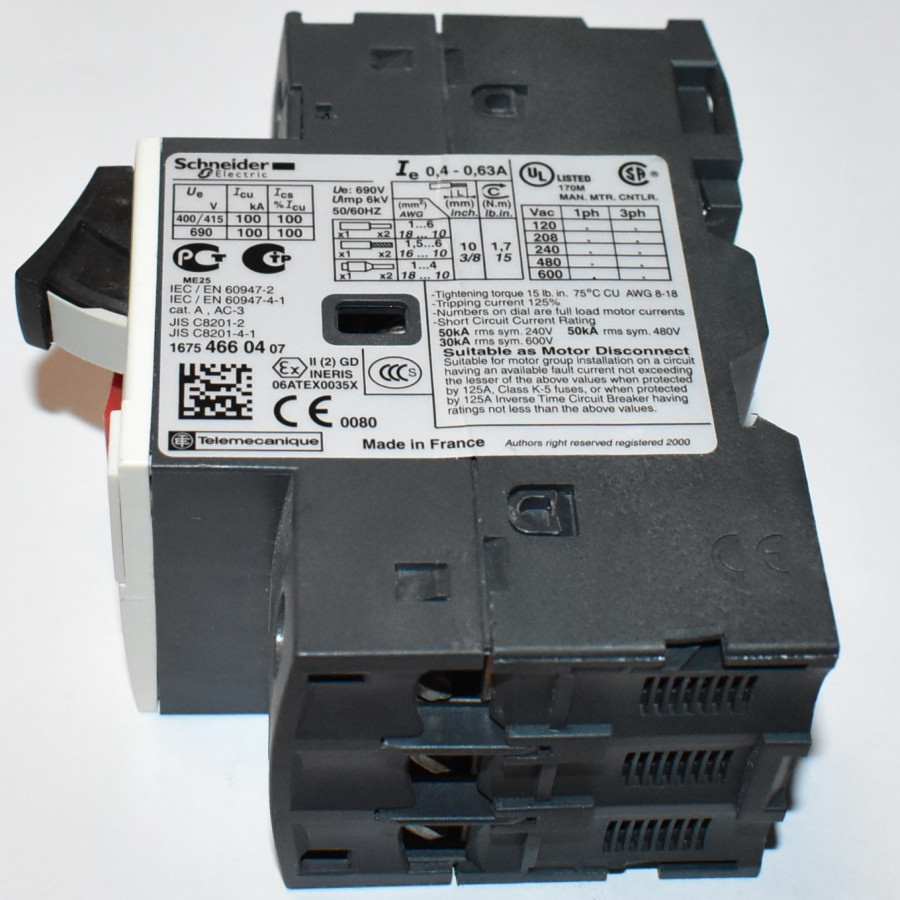 Køb Schneider Electric GV2ME04 - 0,40-0,63A Motorværn til lavpris!